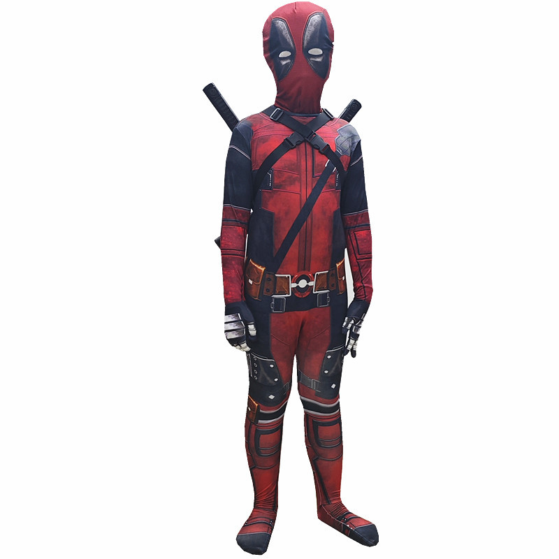 Deadpool死侍连体紧身衣 万圣节服装儿童死侍cosplay服装成人套装-阿里巴巴