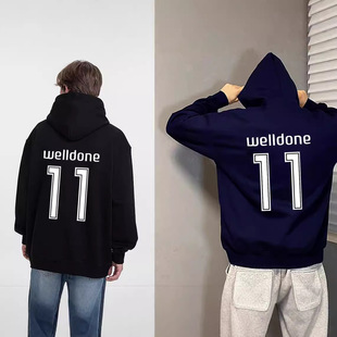 WE11DONE TRACK秋冬11号高街潮牌美式宽松WELLMIKI加绒连帽卫衣男-阿里巴巴