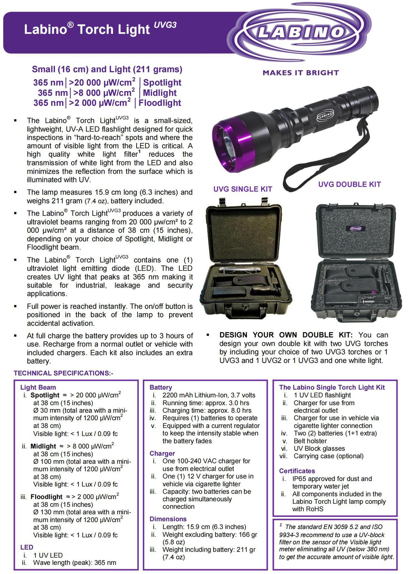 瑞典兰宝Labino Torch Light UVG2 UV-A LED手电筒式紫外线灯-阿里巴巴