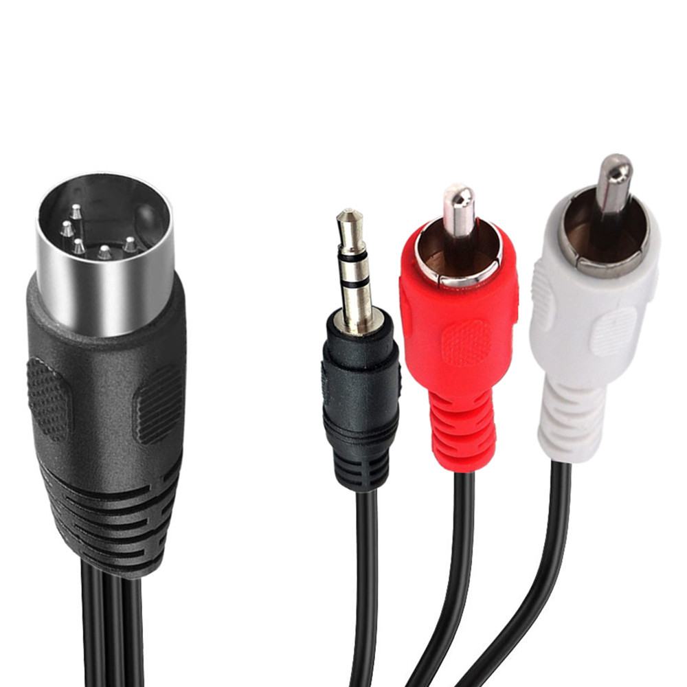 5Pin线大DIN5Pin公针din 5P转/DC3.5mm+2RCA莲花公Audio音频缆-阿里巴巴