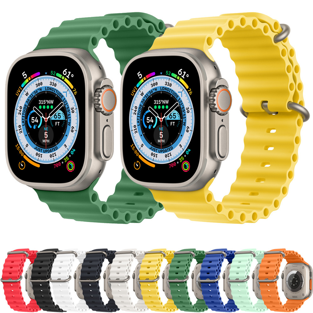 原装新款双扣Ultra海洋硅胶表带 适用苹果表带 iwatch1-8代通用批-阿里巴巴
