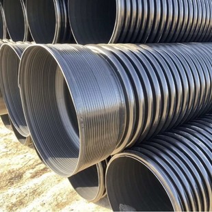 hdpe双壁波纹管dn300钢带增强缠绕克拉管sn8大口径下水道排污水管-阿里巴巴