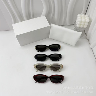 gm2025新款猫眼女kunts小框百搭墨镜韩明星同款太阳镜复古板材金-阿里巴巴