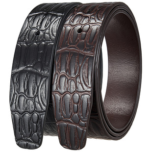 Lan ye 新款树膏皮鳄鱼头层牛皮打孔带条 抖音爆款 LY38-39495-阿里巴巴