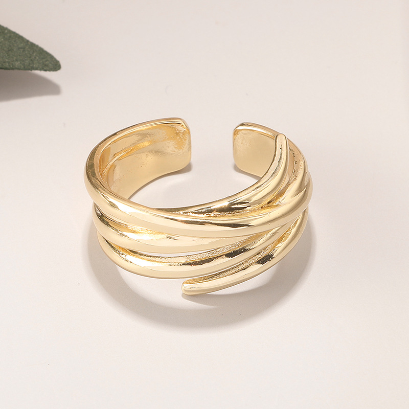 UILZ ins潮时尚冷淡风个性开口可调节戒指女小众简约几何线条指环-阿里巴巴