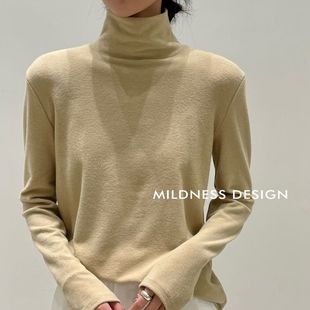 MILDNESS DESIGN E0039#2023秋冬新款韩版简约慕斯羊绒高领打底衫-阿里巴巴