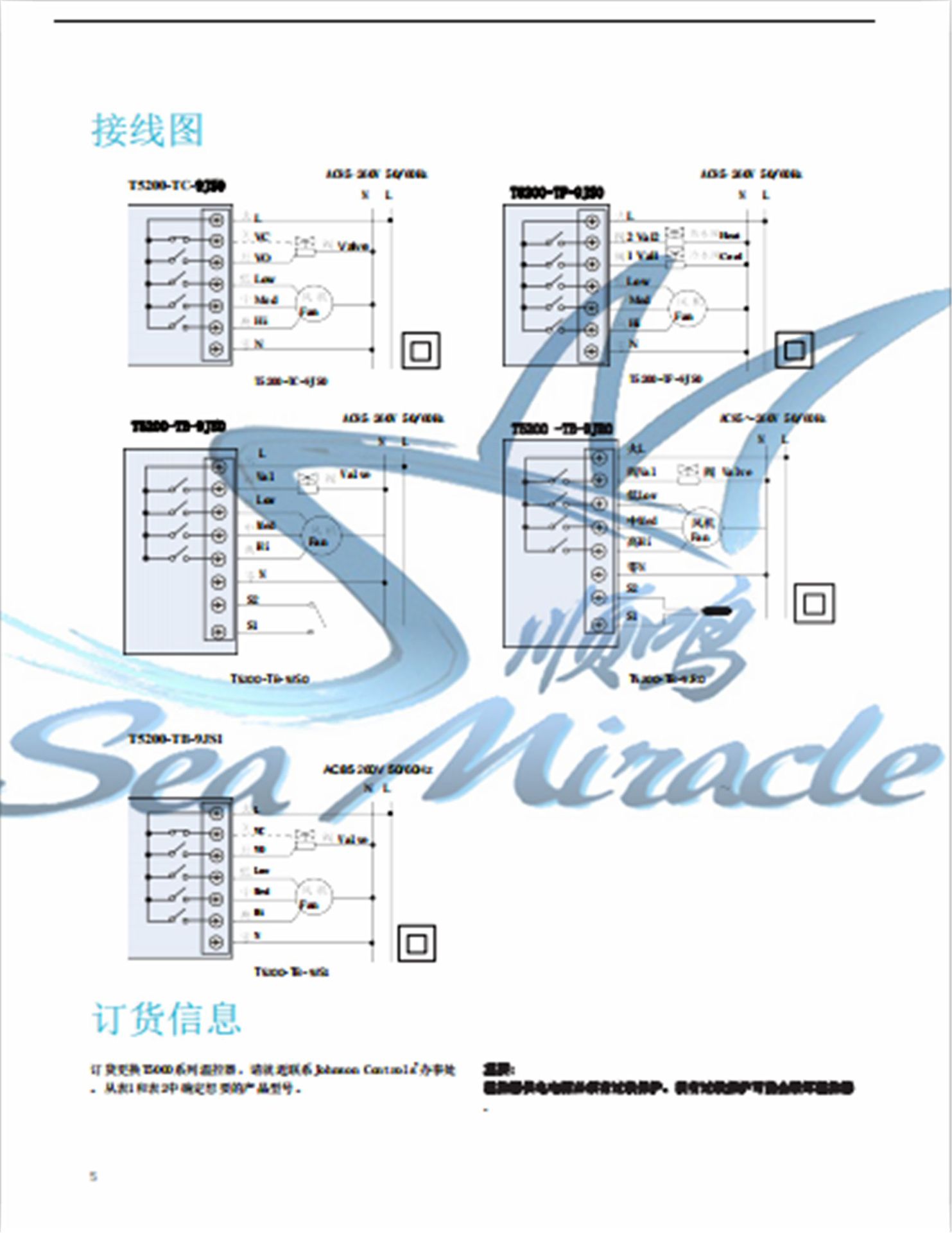 江森 T5200-TB-9JR0 液晶风机盘管温控器 中央空调地暖温控器数显-阿里巴巴