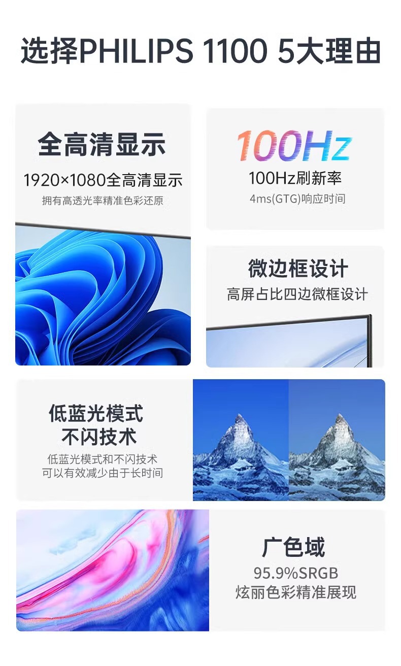 PHILIPS飞利浦24E2N1110电脑显示屏23.8英寸液晶显示器HDMI-阿里巴巴