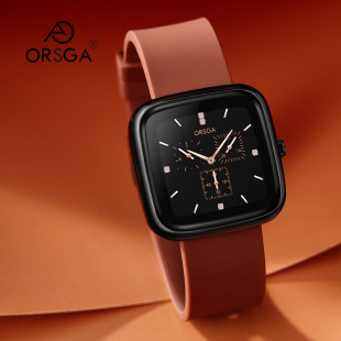 ORSGA方形炫酷女士手表高端时尚硅胶镶钻厂家直播跨境石英腕表女-阿里巴巴