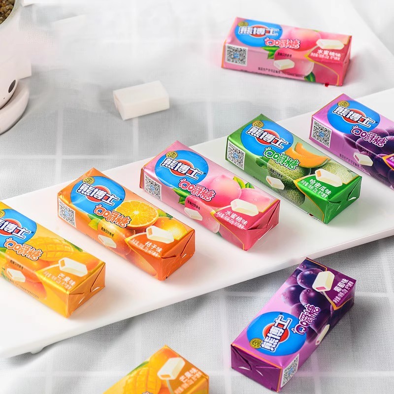 徐福记熊博士口嚼糖22g*12条盒装可乐葡萄味儿童夹心果汁水果软糖-阿里巴巴