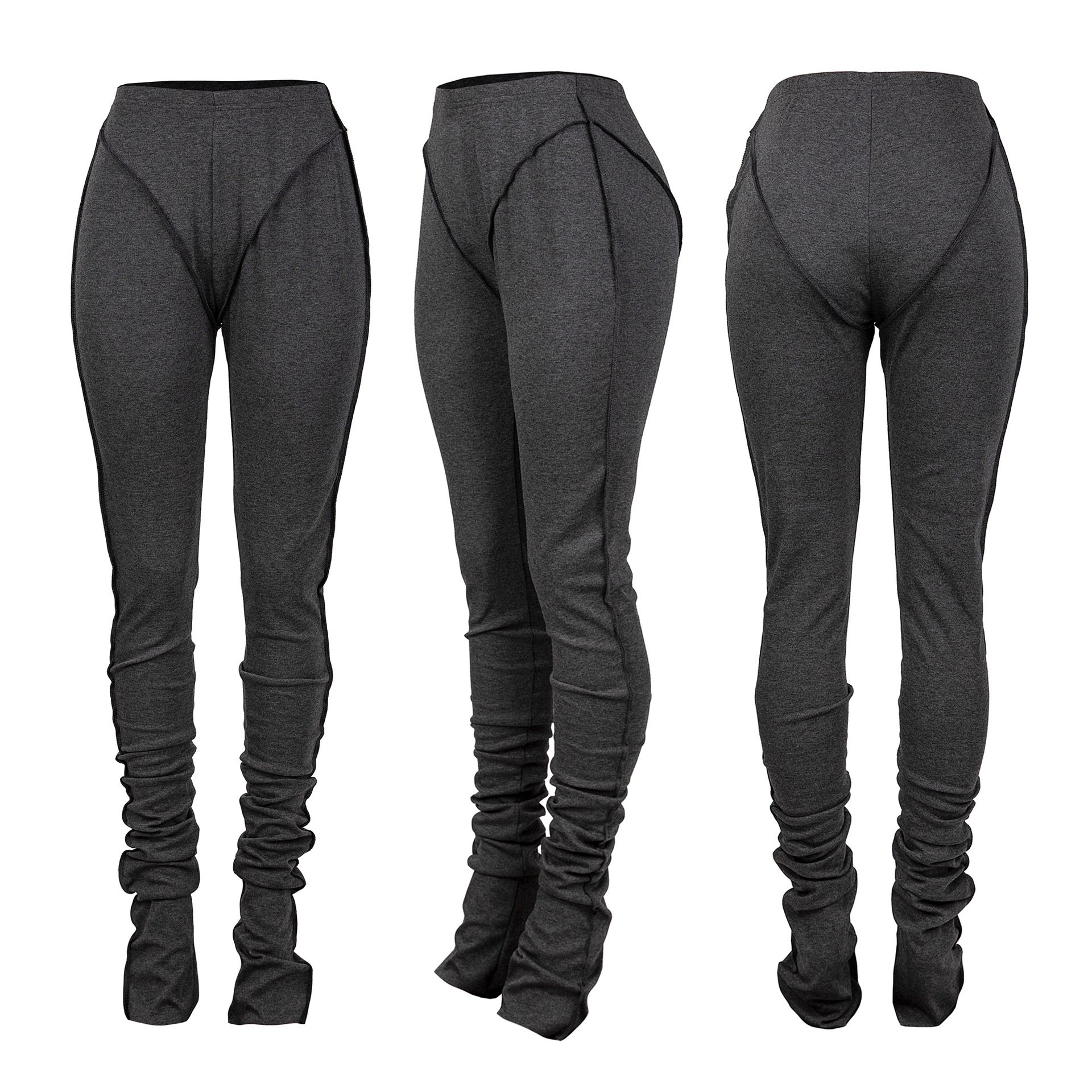 HR8187 欧美时尚女装 2021秋冬新款 棉质面料自定义堆叠堆堆裤-阿里巴巴