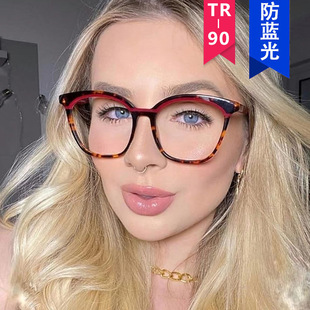 方形眼镜框2022新款TR90素颜平光镜ins大框眼镜架素颜显瘦防蓝光-阿里巴巴