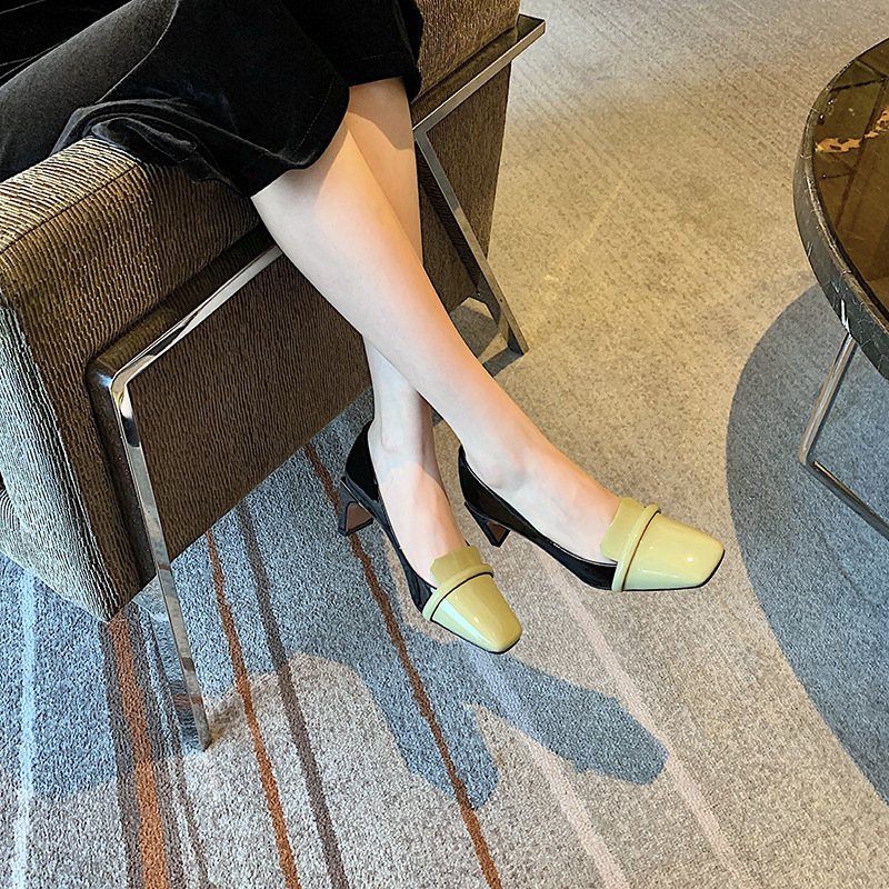 Chiko Sarha Square Toe Chunky Heels Pumps