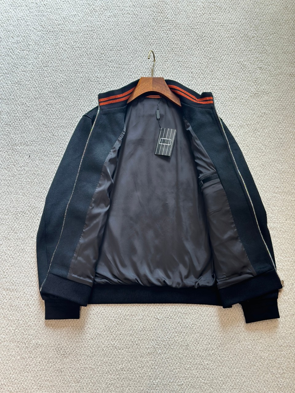 zeg杰尼ez男士亚 羊毛纤维混纺立领夹克外套 手感柔软细腻保暖-阿里巴巴