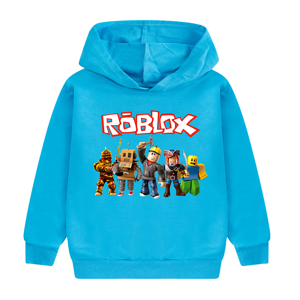 跨境货源Roblox热销卡通印花图案中大童儿童 连帽衫卫衣童装B042-阿里巴巴