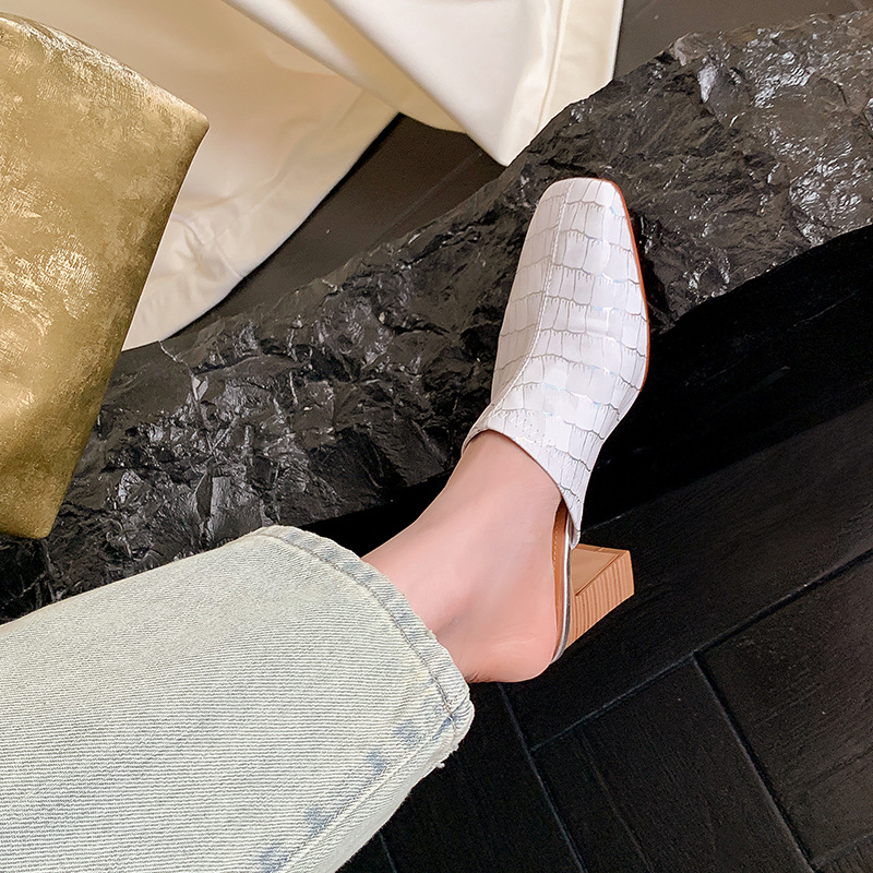 CHIKO Xaviera Square Toe Chunky Heels Clogs/Mules Shoes