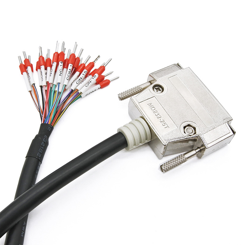 H 工厂定制DB25铁壳 db25金属壳 母头25针白胶芯 连接线工控线-阿里巴巴