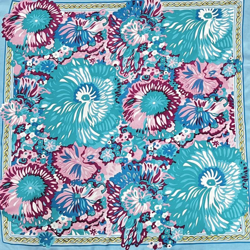 E371 绚丽彩菊 70*70左右 围巾Y15-阿里巴巴