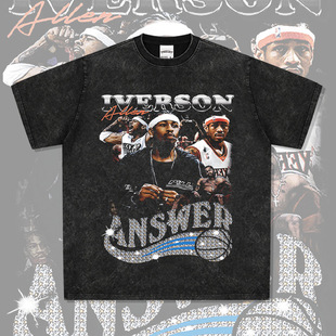 阿伦艾佛森Allen Iverson经典vintage美式印花长袖t恤男女潮牌-阿里巴巴