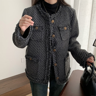 莉之绮气质名媛小香外套冬装新款宽松显瘦白鸭绒轻薄羽绒服230855-阿里巴巴