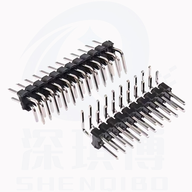 2.54MM间距双排直弯针 2*2P/3/4/5/6/7/10-40P 90度排针双排插针-阿里巴巴