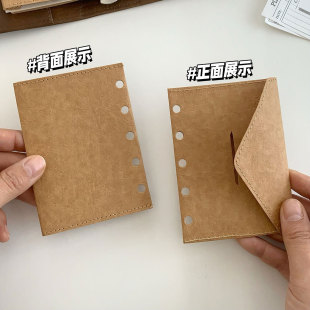 M5A7高级复古水洗牛皮纸缝纫信封式收纳袋活页本手帐随身分类袋子-阿里巴巴