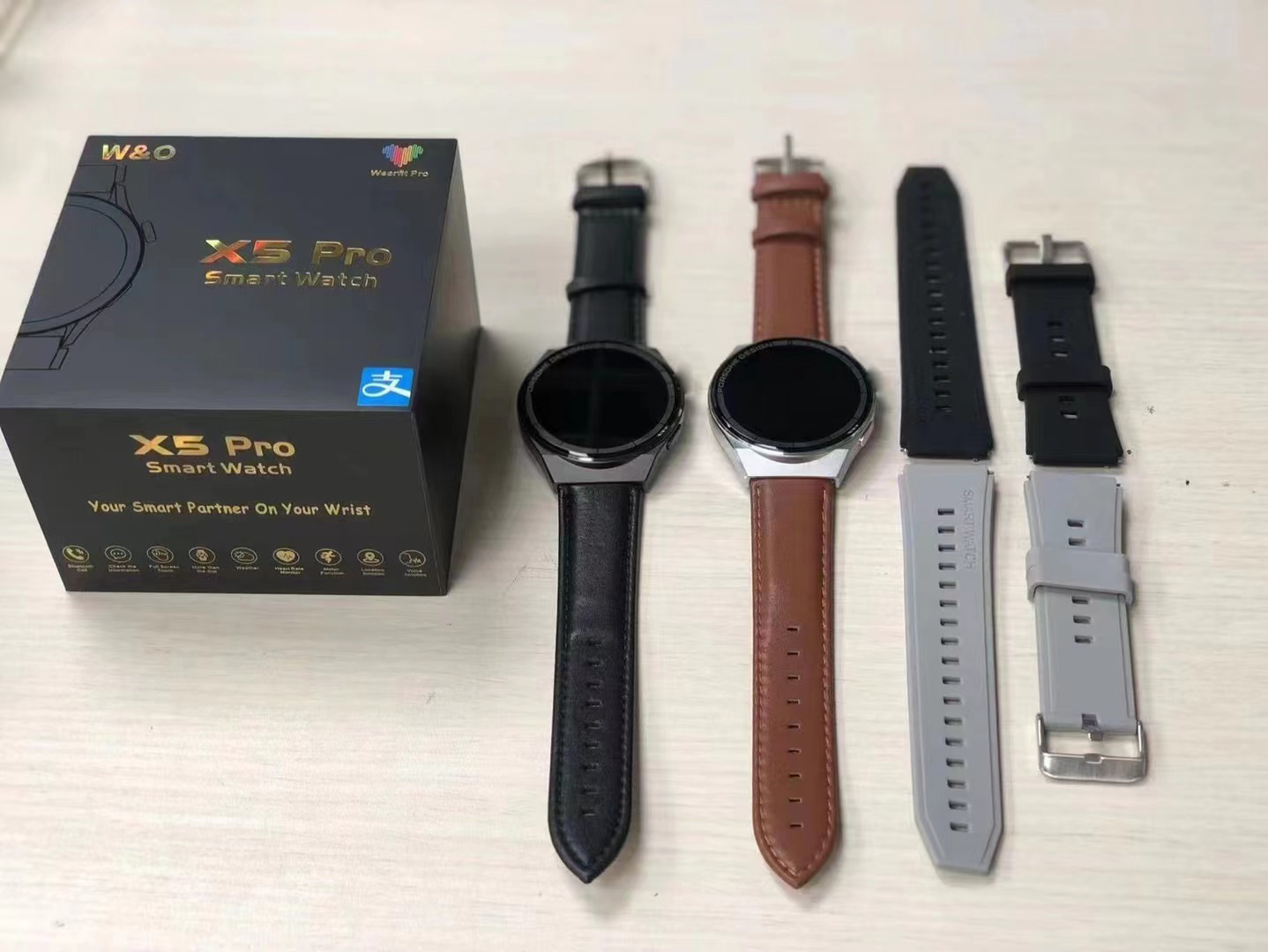 W&O 新款X5PRO智能手表蓝牙通话信息推送心率智能手环运动手表-阿里巴巴