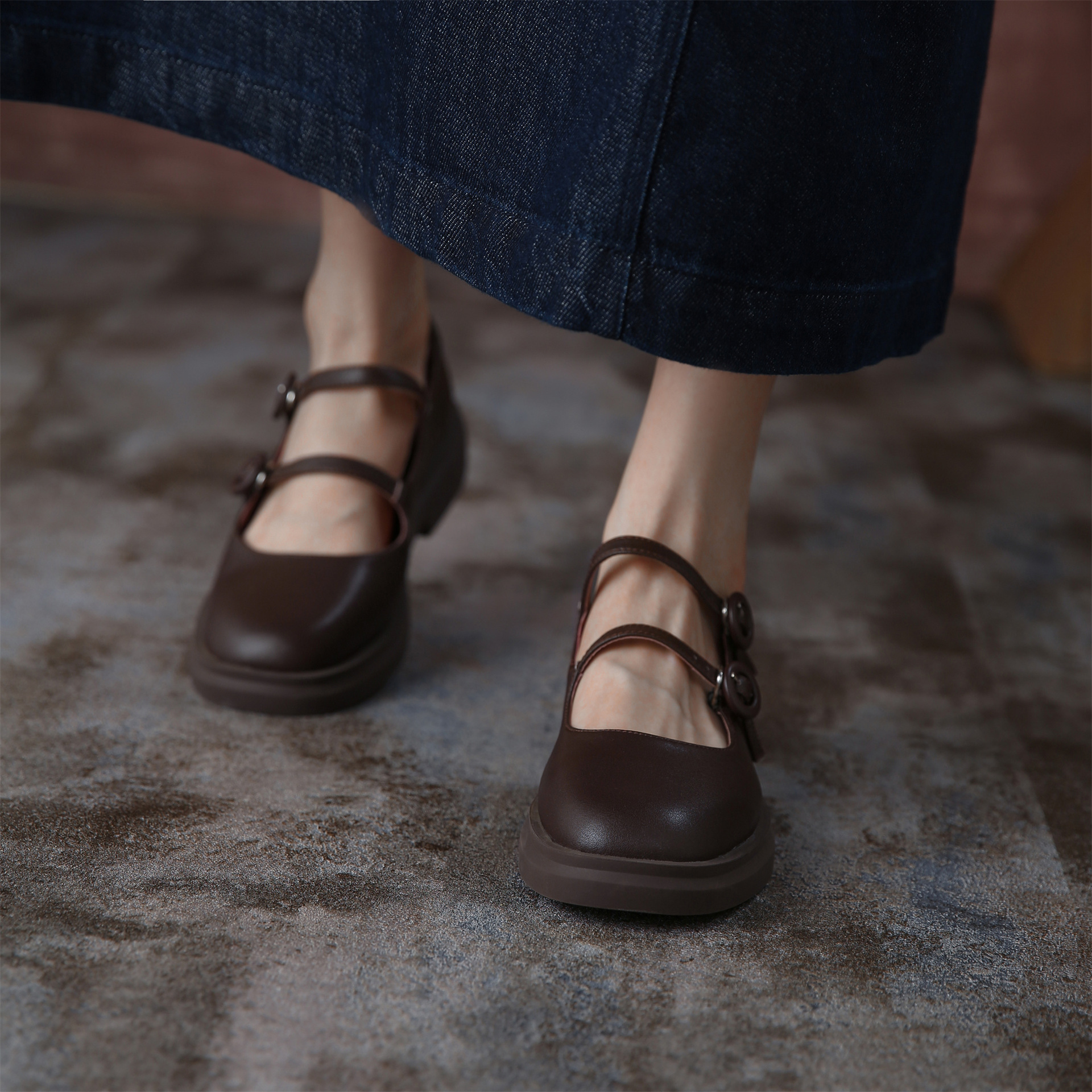 Chiko Clemence Round Toe Block Heels Pumps
