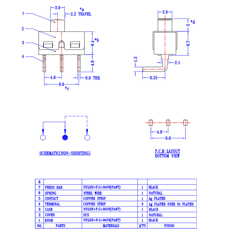 SS12D10G5三脚两档插件立式 大电流滑动开关 拨动开关 SS-12D10L5-阿里巴巴