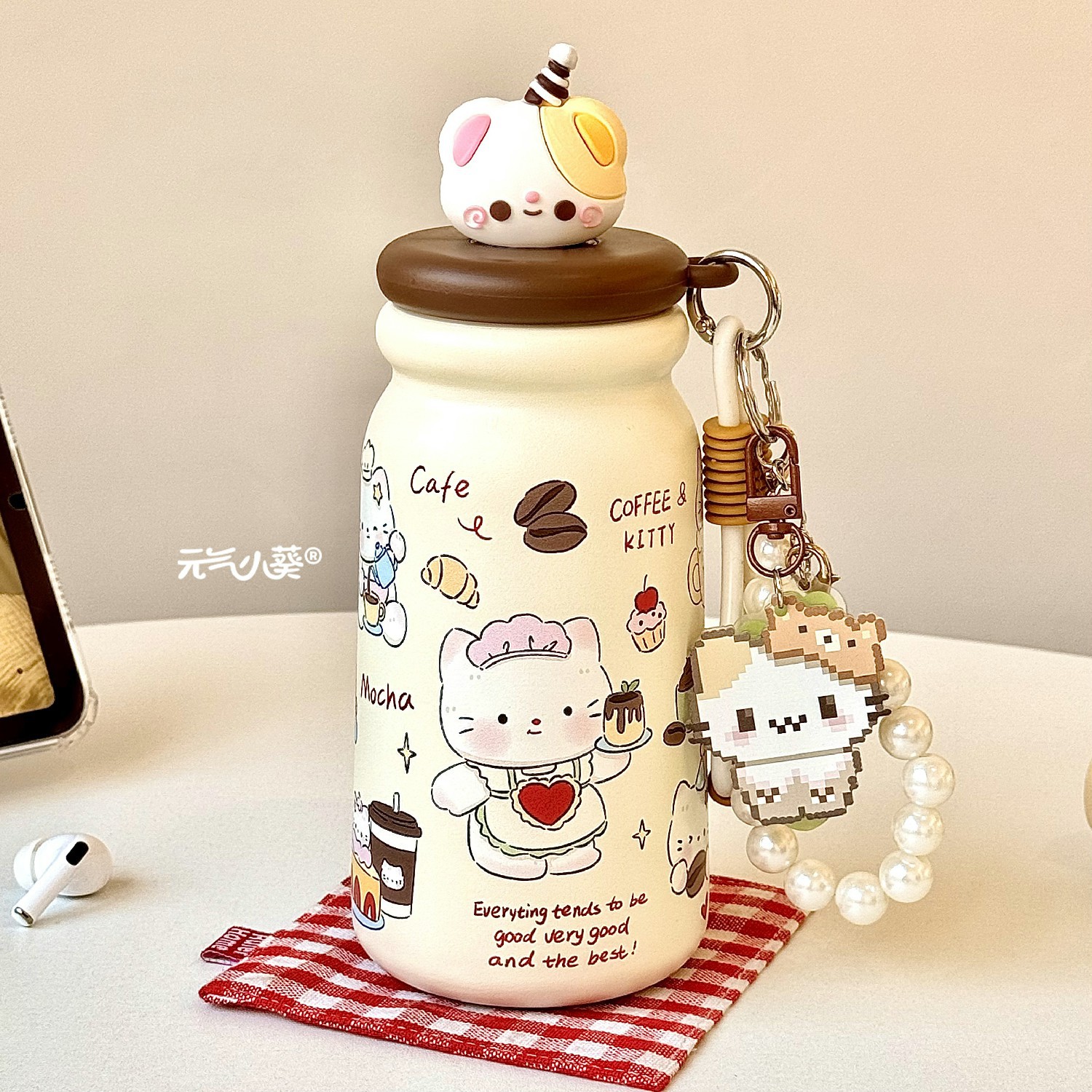 高颜值2025新款女生保温杯ins简约316不锈钢吸管杯学生大容量水杯-阿里巴巴