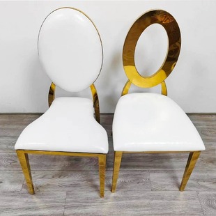 设计师TJFG小钢背椅不锈钢餐椅金色酒店婚庆宴会茶餐厅家用商场钢-阿里巴巴