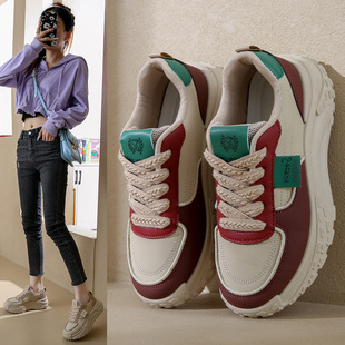 ins韩版新款老爹鞋女2024秋季学生运动跑步鞋休闲厚底增高鞋K6715-阿里巴巴