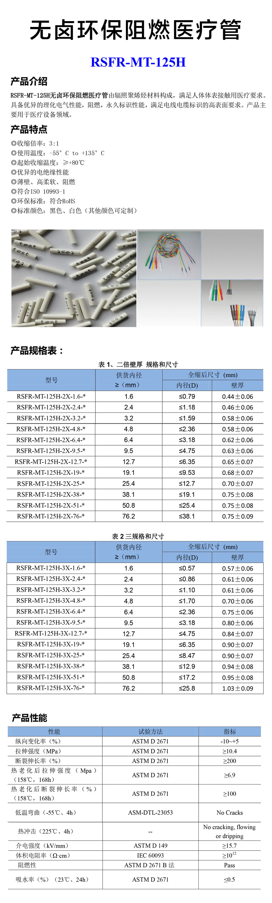 供应无卤环保医疗级热缩管，聚烯烃医疗管RSFR-MT-125H-阿里巴巴