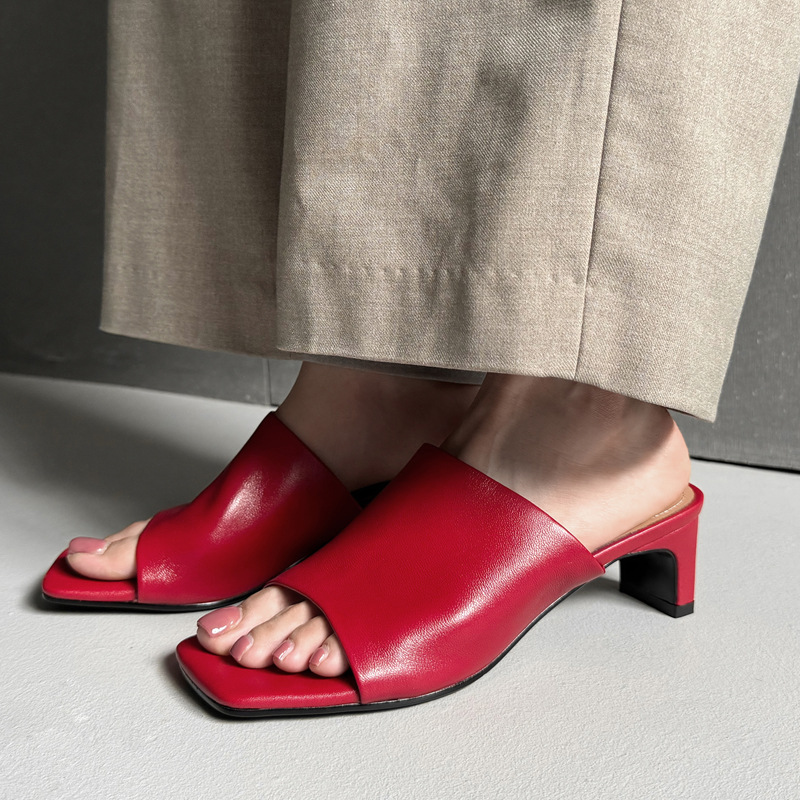 CHIKO Kalen Open Toe Chunky Heels Slides Sandals