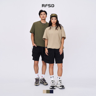 RFSD男装|2025春夏新款T恤潮牌街头美式功能性上衣调节扣短袖男-阿里巴巴