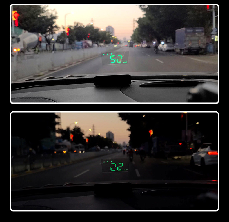 新能源汽车HUD抬头显示器GPS车速显示器多功能仪表无线投影仪M1绿-阿里巴巴