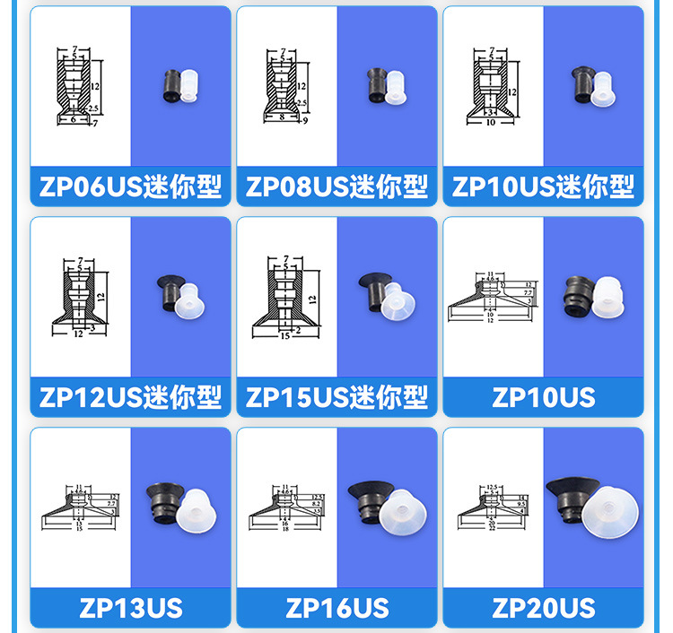厂家直供工业机械手配件 SMC系列硅胶透明真空吸盘ZP2/4/8/10/12U-阿里巴巴