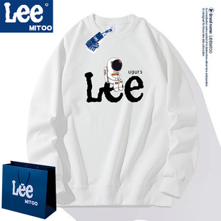 Lee联名2024秋季新款时尚休闲百搭男女宽松卫衣潮牌加绒长袖外套-阿里巴巴