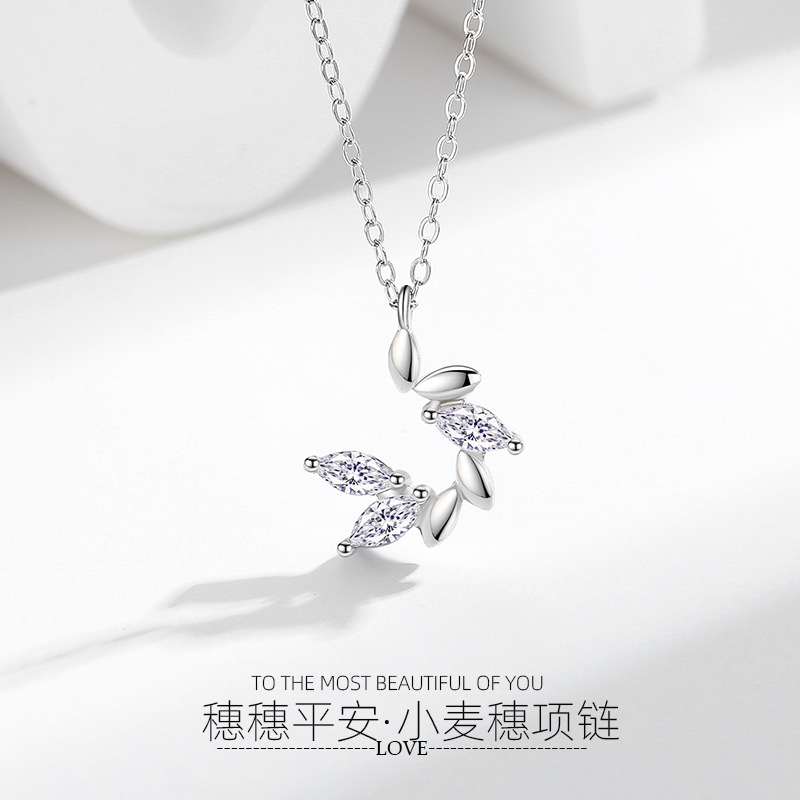 S925纯银项链新款小王子麦穗项链女日韩轻奢小麦穗银饰厂家批发-阿里巴巴