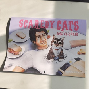 跨境日历2025年 SCAREDY CATS CALENDAR 胆小猫日历恐怖氛围挂历-阿里巴巴