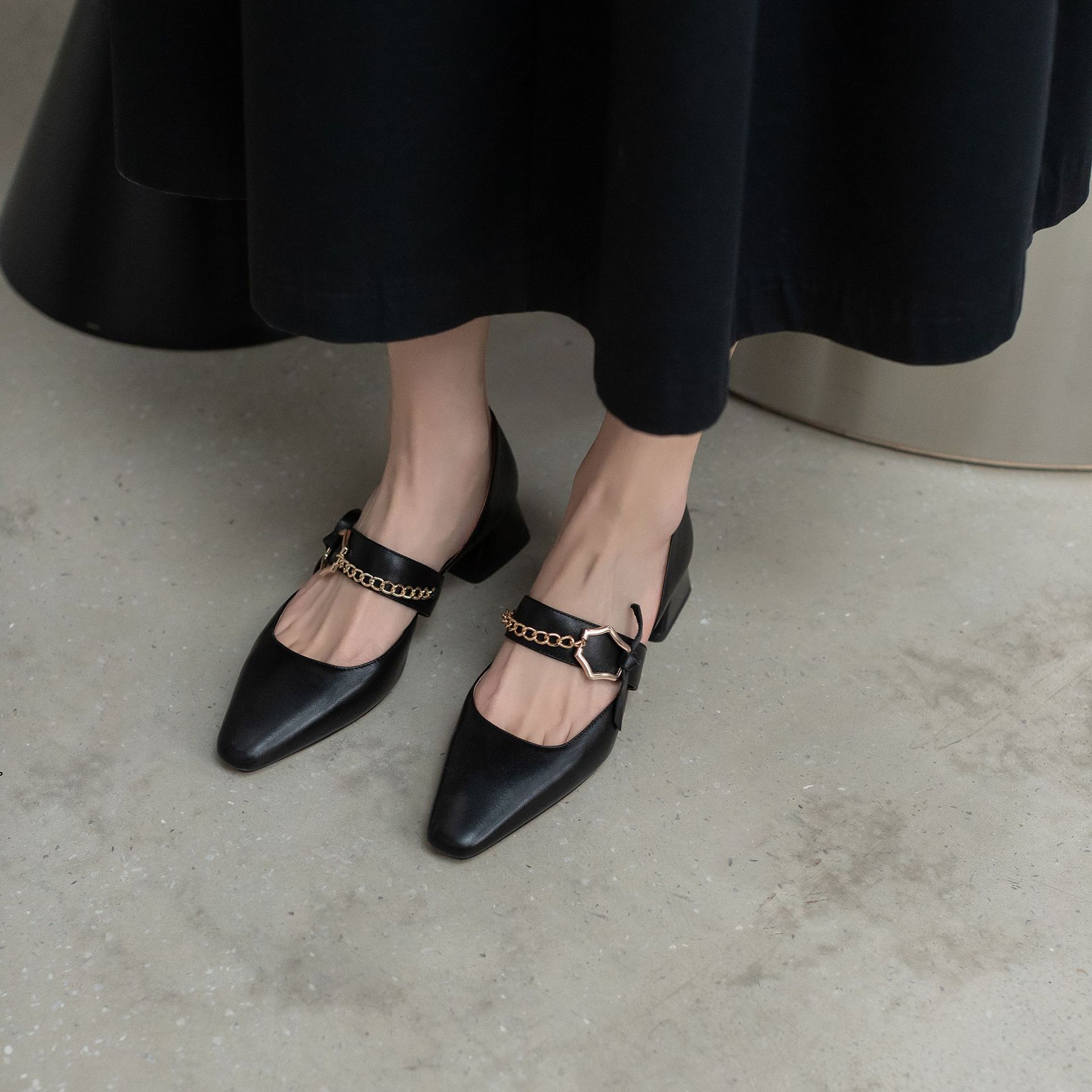 Chiko Urit Square Toe Block Heels Pumps