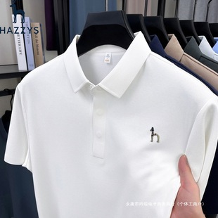 跨境Hazzys哈吉斯男装T恤2025夏季新款简约时尚宽松休闲圆领套头-阿里巴巴