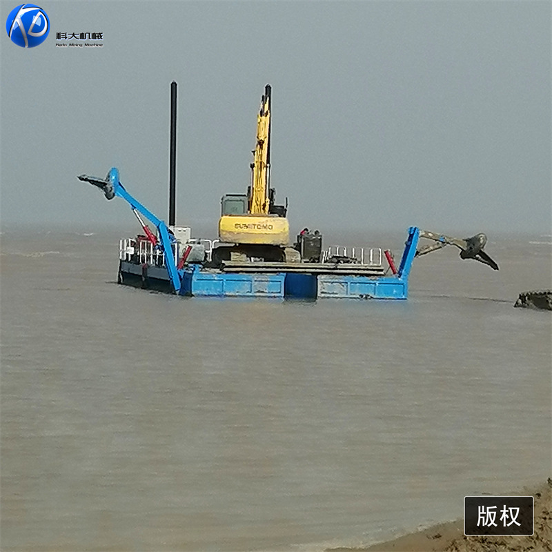 海上打桩平台 水上滩涂沼泽地水陆两栖打桩船 定位桩挖掘机浮体 阿里巴巴 5716