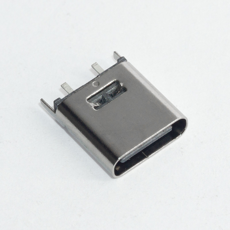 TYPE-C2P直插简易母座type-c母座 typec立式2P母座180度直插-阿里巴巴