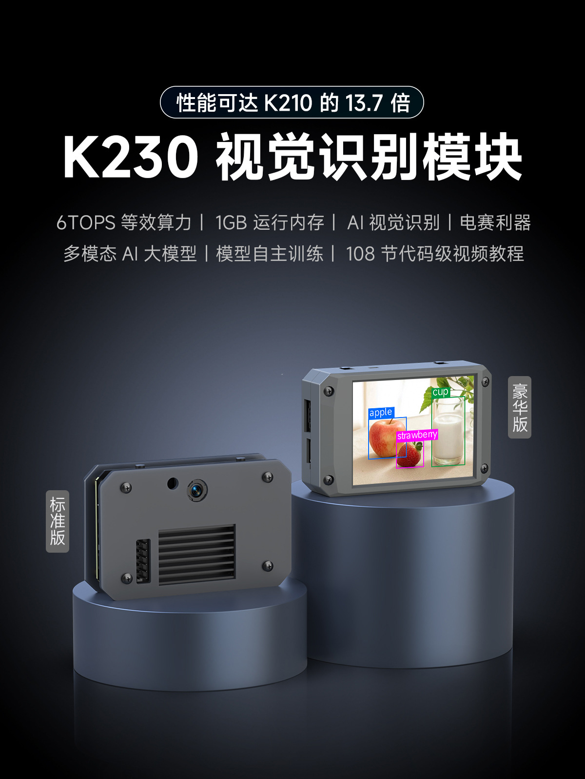 K230视觉模块 AI人工智能开发板CanMV人脸识别摄像头传感器超K210-阿里巴巴