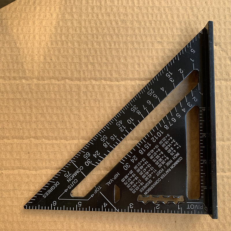 铝合金三角尺木工多功能铝型材黑色氧化三角板7/12寸公英制直角尺-阿里巴巴
