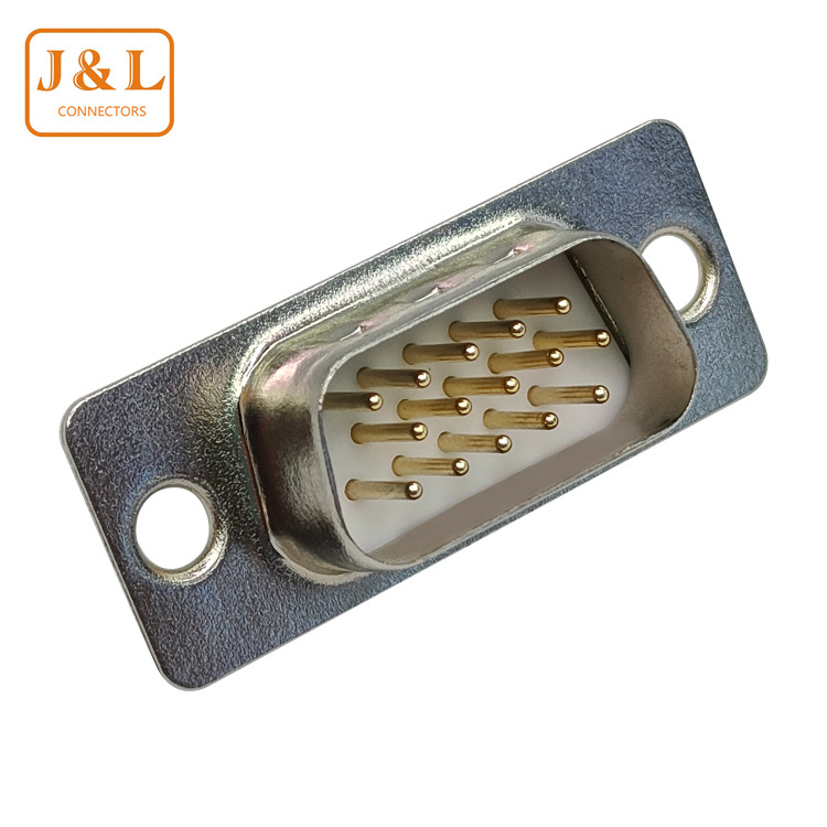 三排 DB15公头/母头VGA白胶蓝胶 镀金焊线式 DB15串口插座连接器-阿里巴巴