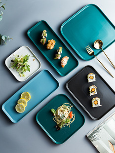 北欧方形陶瓷盘子家用牛排盘菜盘甜品盘早餐盘西餐盘餐具平盘托盘-阿里巴巴