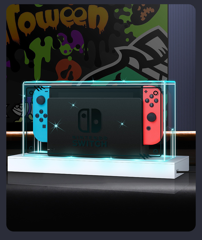 任天堂switch防尘罩发光底座盒switcholed亚克力主机壳游戏机配件-阿里巴巴