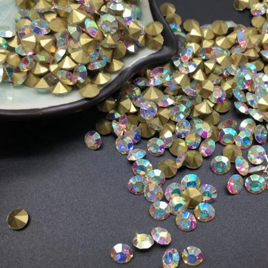 国产尖底白色玻璃水钻DIY美容美甲SS0-SS6圆形白色钻彩色钻-阿里巴巴